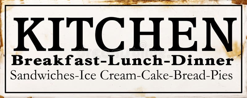 Kitchen tin sign iron sign stock illustration. Illustration of iron ...