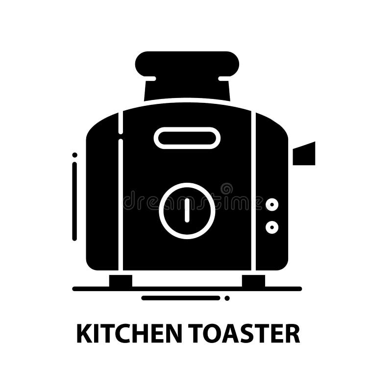 Kitchen Toaster Icon, Black Vector Sign with Editable Strokes, Concept ...