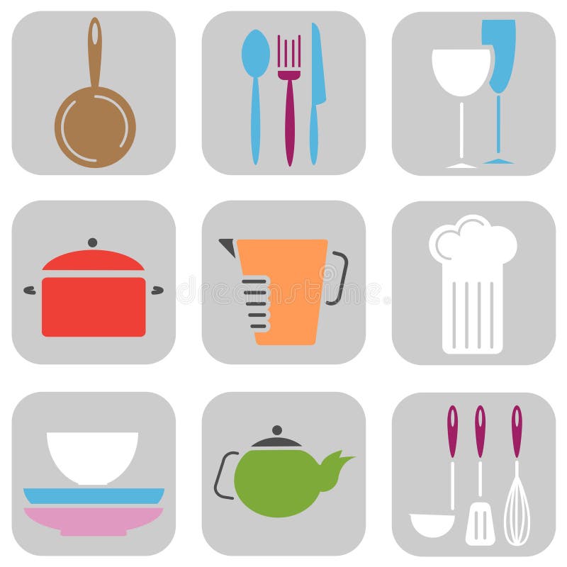 Kitchen tool icons stock vector. Illustration of kitchen - 16219276