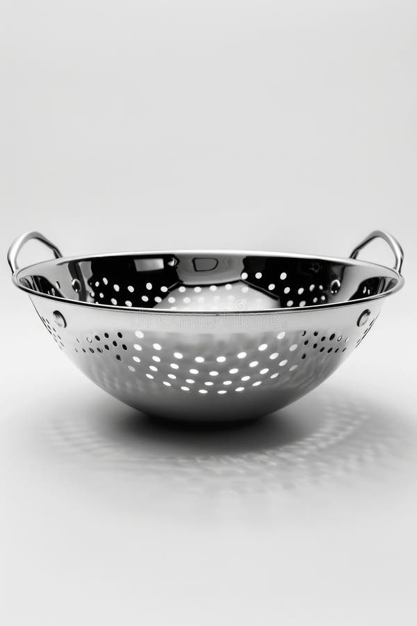 A Kitchen Tool Used for Straining Liquids, Featuring Multiple Circular ...