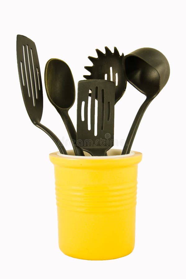 Kitchen Tools Hanging in a Restaurant Kitchen Stock Image - Image of ...