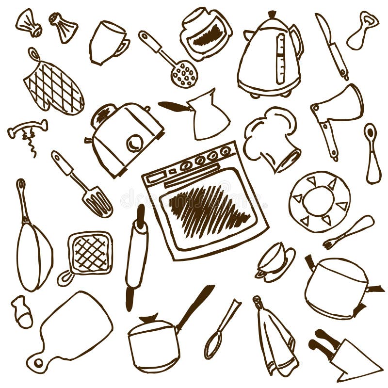 Kitchen tools stock vector. Illustration of large, dinner - 10853403