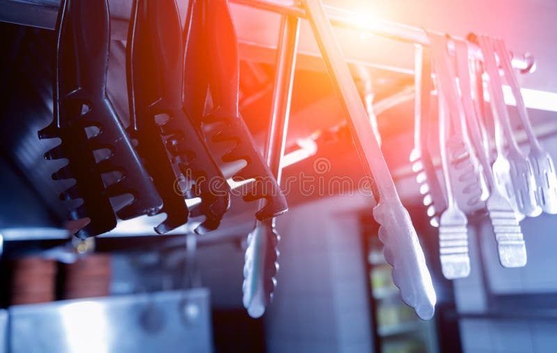 Kitchen Tools for Cooking. a Kitchen in a Restaurant Stock Image ...