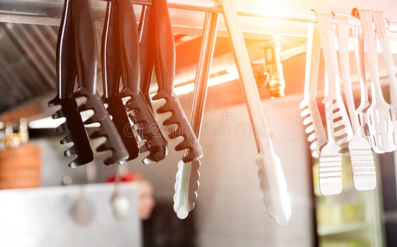 Kitchen Tools for Cooking. a Kitchen in a Restaurant Stock Photo ...