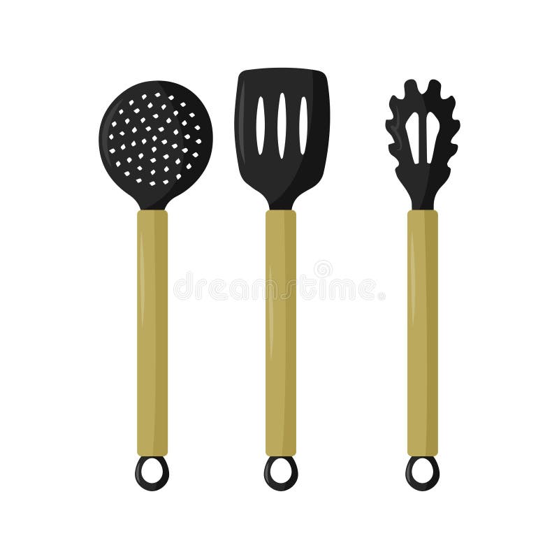 Kitchen Tools And Cooking Utensils Icon Spatula And Skimmer Vector