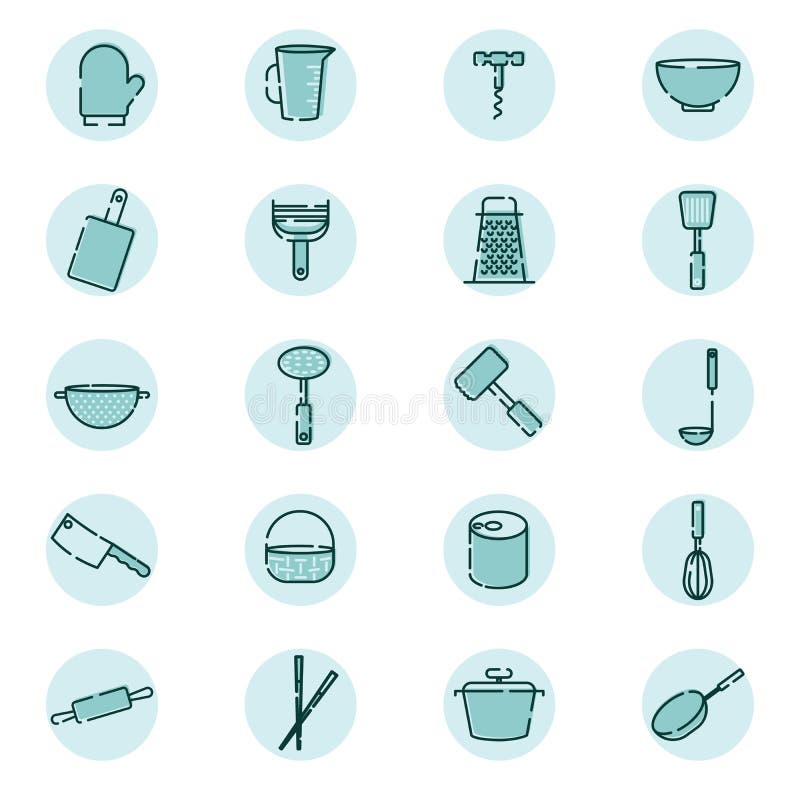 Kitchen tools, icon stock vector. Illustration of utensils - 259400769