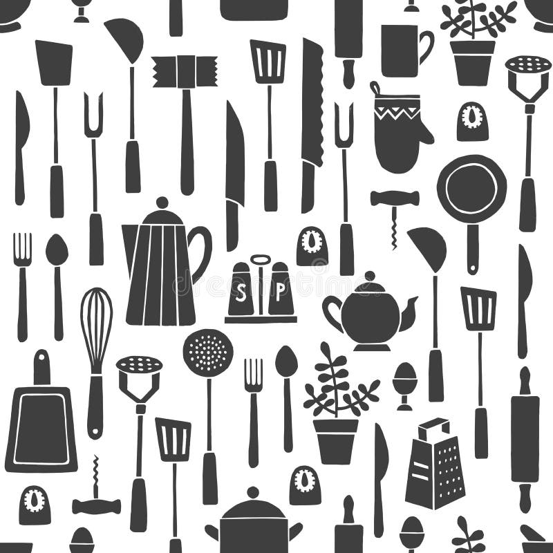 Kitchen tools pattern. stock vector. Illustration of hummer - 71951371