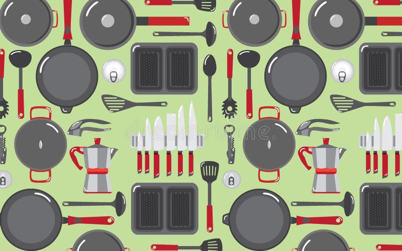 Kitchen Tools Patters Backgrounds Stock Illustrations – 4 Kitchen Tools ...