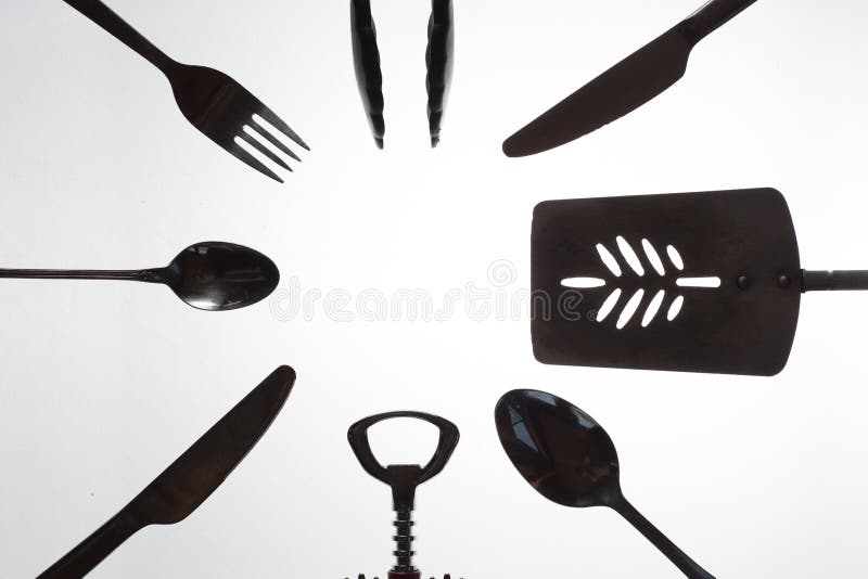 Kitchen tools sketch stock photo. Image of designs, fork - 183596612
