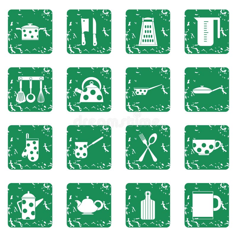 Kitchen Tools and Utensils Icons, Simple Style Stock Vector ...