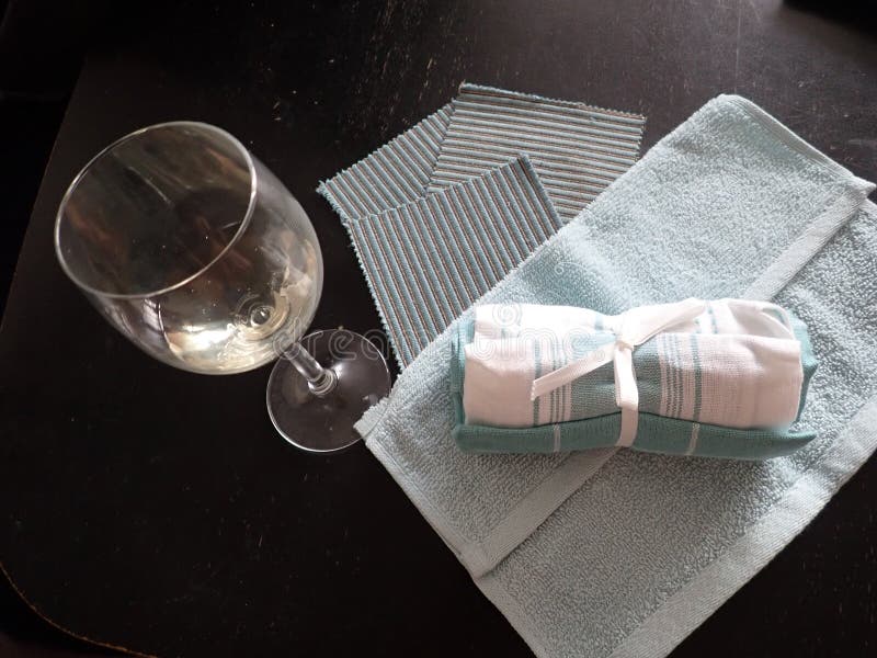 Kitchen Towel Folded on a Table Stock Image - Image of towel, texture ...