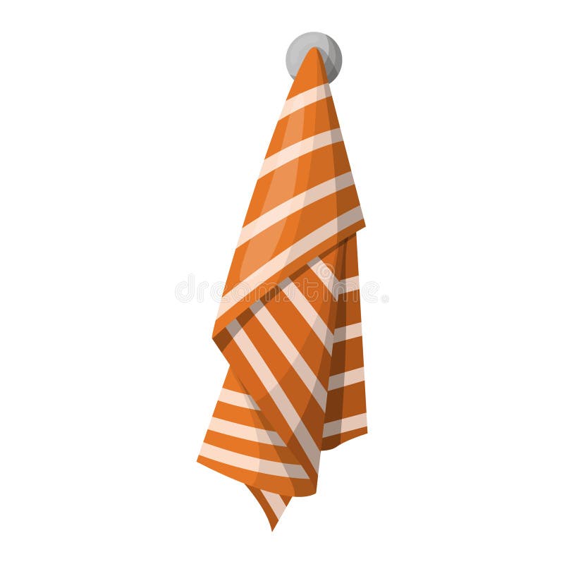 A Kitchen Towel is Hanging on a Hook. Vector Illustration Stock Vector ...