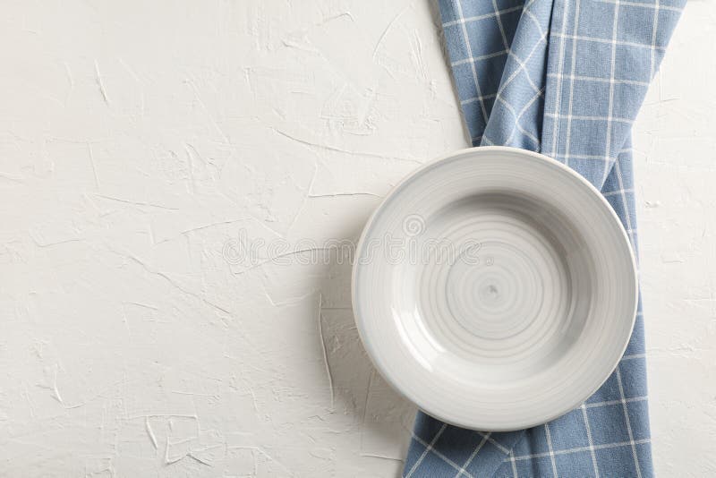 Kitchen Towel with Plate on White Background Stock Image - Image of ...