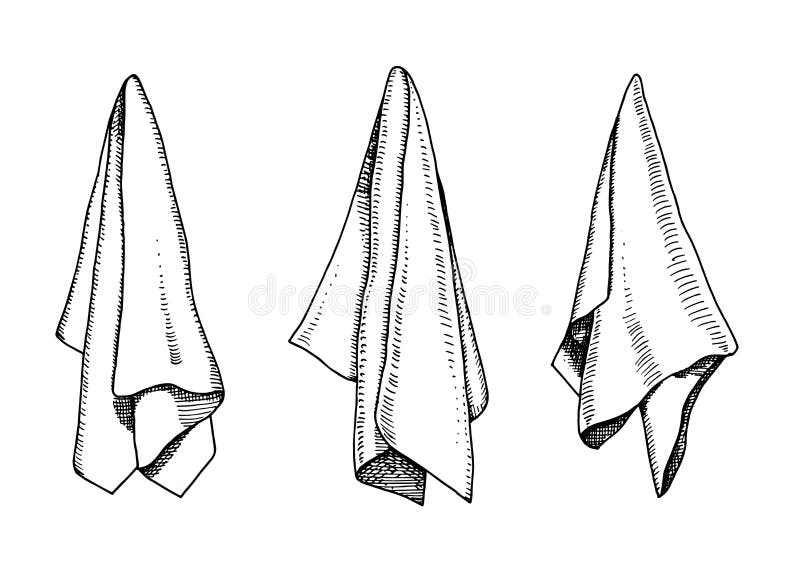 Kitchen Towels Sketch Vector Stock Vector - Illustration of vector ...