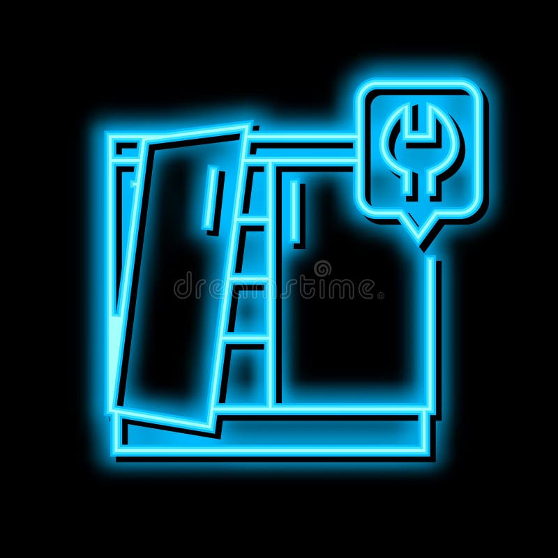 Kitchen Unit Repairs Neon Glow Icon Illustration Stock Vector ...