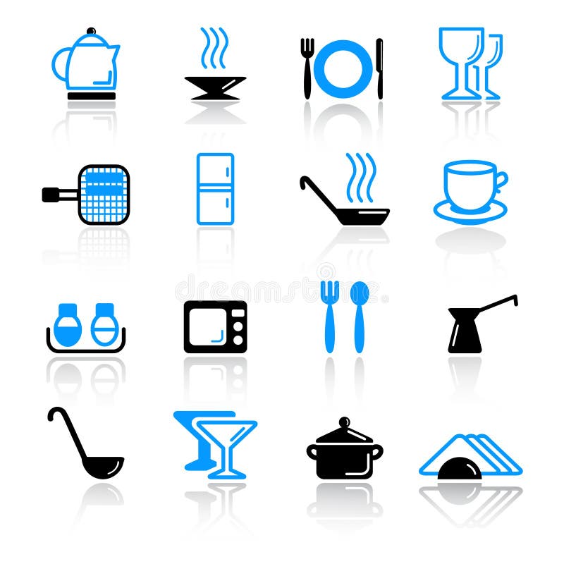Kitchenware icon set stock vector. Illustration of fork - 23092266