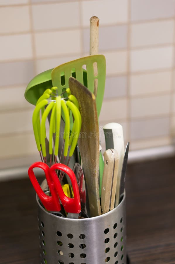 Kitchen utensil mix stock photo. Image of indoor, table - 85988588