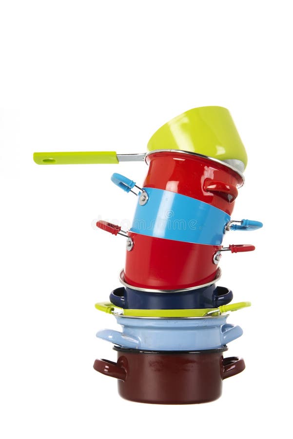 Kitchen utensil stock photo. Image of stack, brown, pans - 269695654