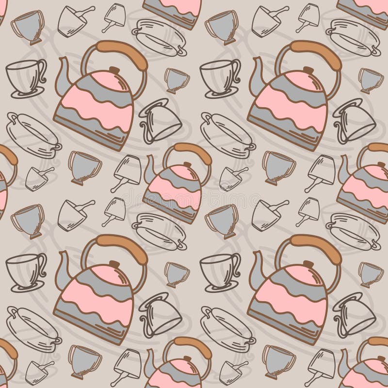Kitchen Utensil Seamless Pattern Stock Vector - Illustration of vintage ...