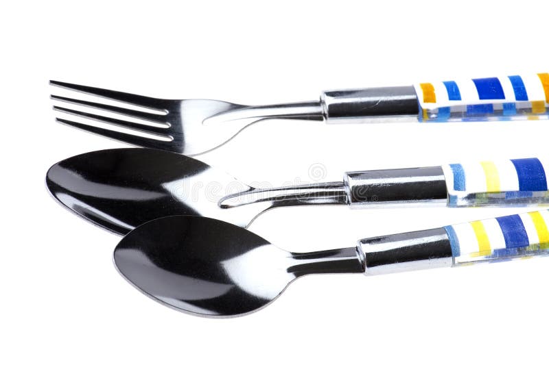 Kitchen Utensil Spoon with Fork Stock Image - Image of silverware ...
