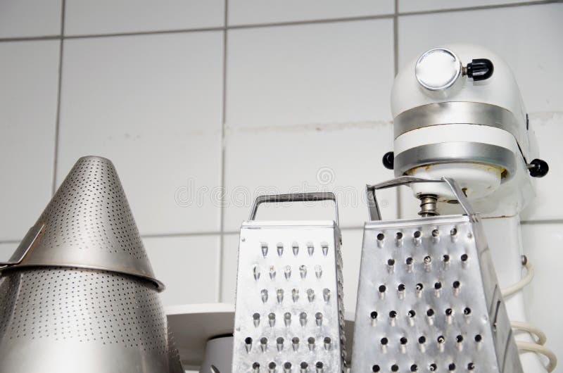 Kitchen utensils stock image. Image of inox, hole, chopper - 28751469