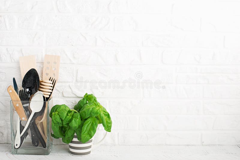 Kitchen Utensils Background with a Blank Space for a Text, Home Kitchen ...