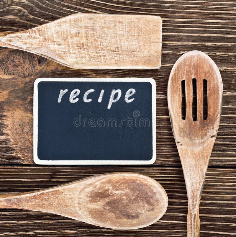 Kitchen Utensils and a Blackboard To Write a Recipe Stock Image - Image ...