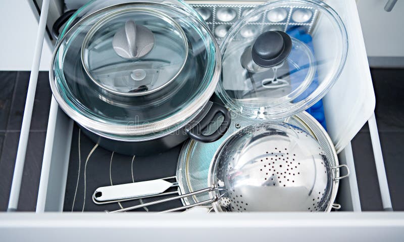 Kitchen utensils in a box stock image. Image of indoors - 4906763