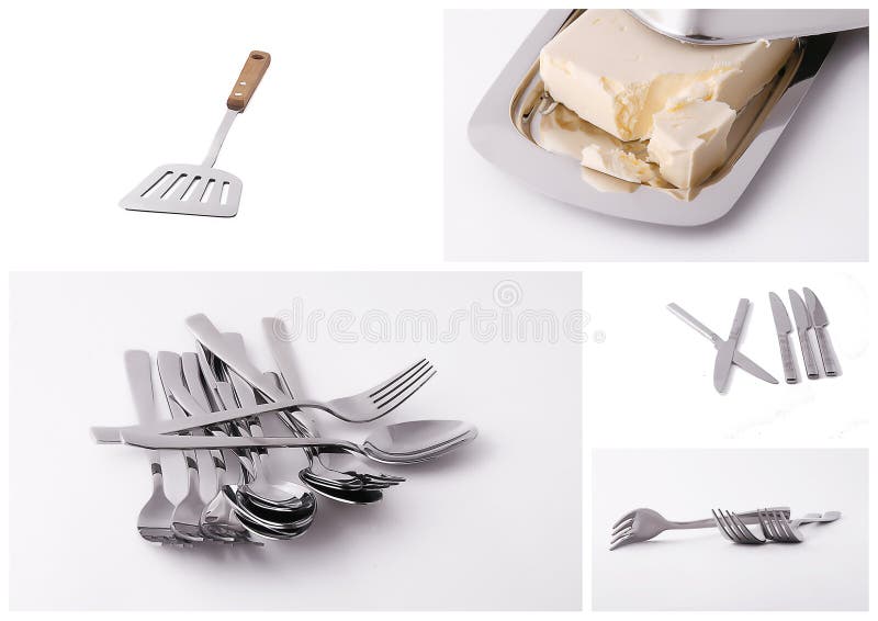 Kitchen utensils collage stock photo. Image of knives - 21591664