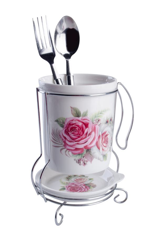 Kitchen Utensils Holder. Kitchen Utensils Holder on Background. Stock ...