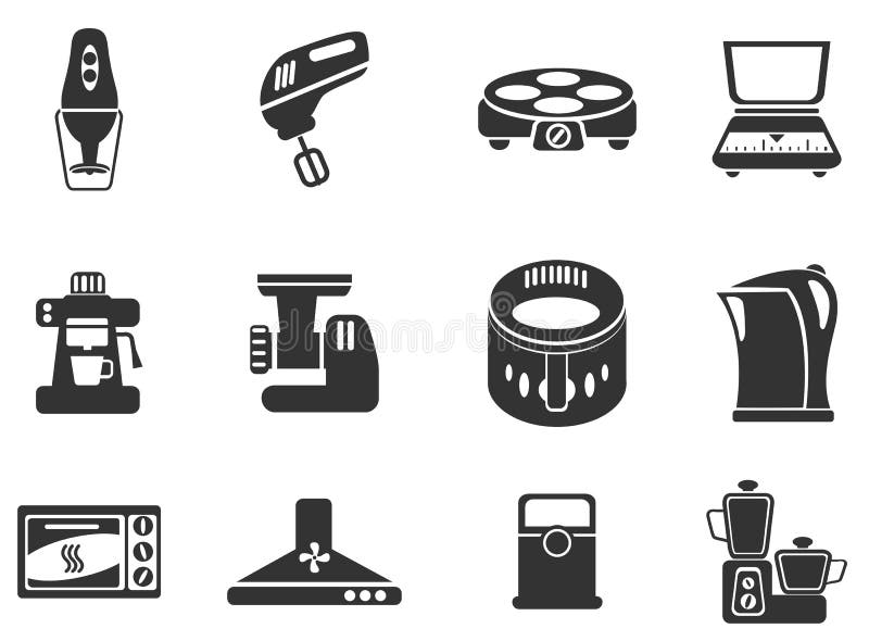 Kitchen Utensils Icon Set stock vector. Illustration of saucepan - 66071622