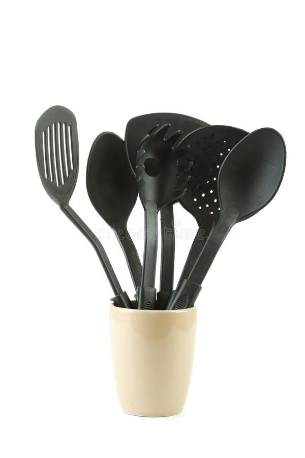 Kitchen Utensils Isolated on a White Stock Image - Image of white ...