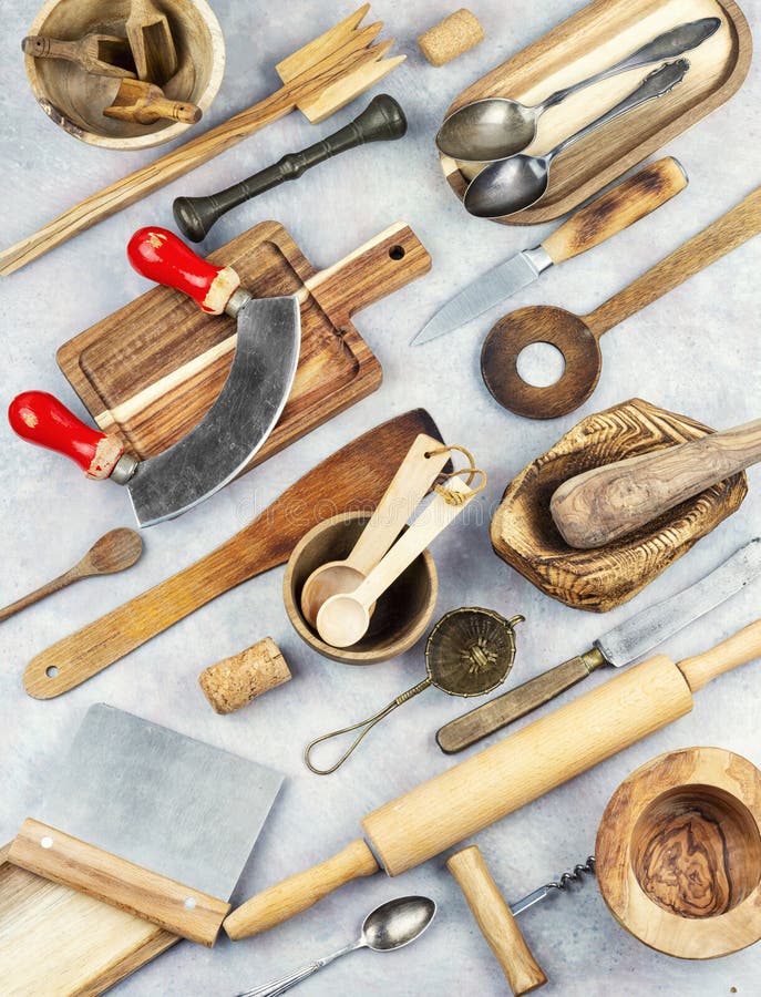 Kitchen Utensils Knolling Style Stock Photo - Image of rural, object ...