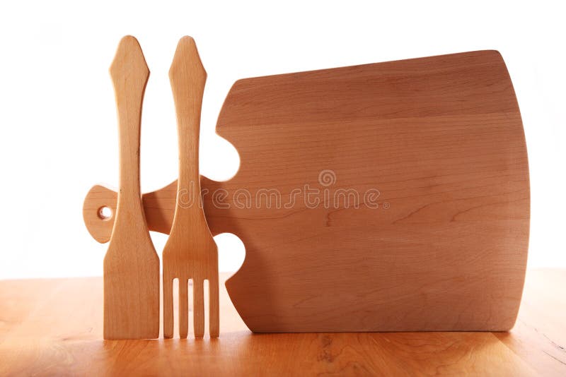 Kitchen Utensils Made of Wood Stock Image - Image of home, flatware ...