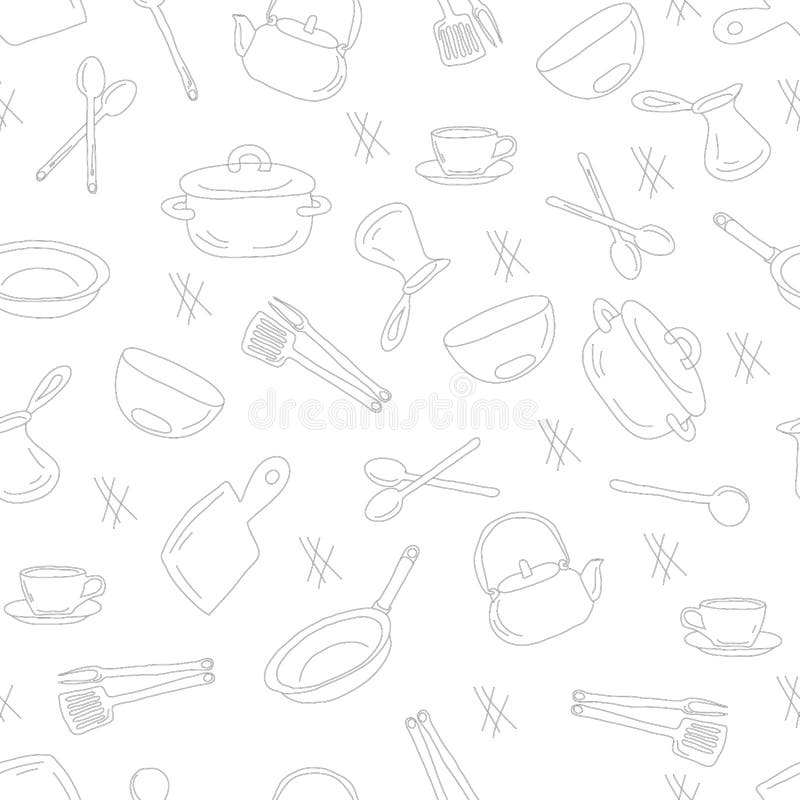 Kitchen Utensils Outline Stock Illustrations – 4,419 Kitchen Utensils ...