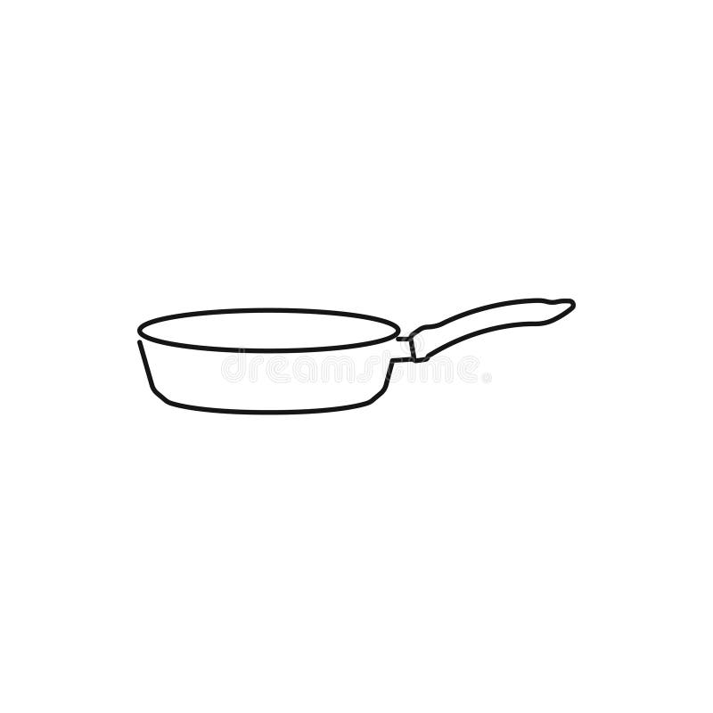Frying Pan Line Icon. Kitchen Utensils Pan Outline. Kitchen Utensils ...