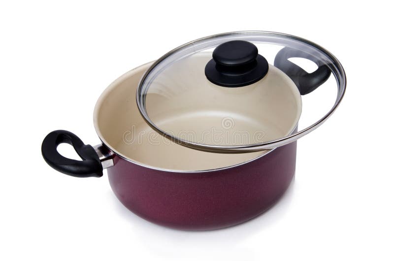 Kitchen Utensils Pan Pot Isolated Stock Photo - Image of shiny, utensil ...