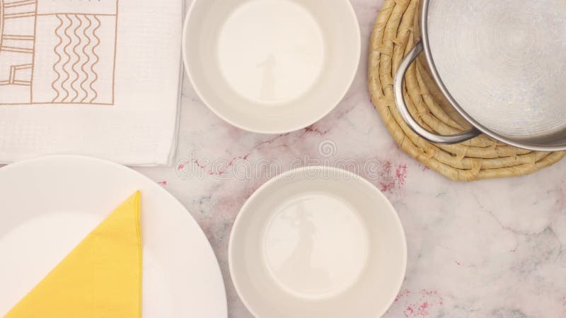 Kitchen Utensils and Pasta Appear on Marble Table - Stop Motion Stock ...