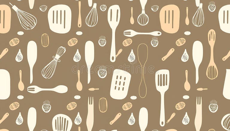 Kitchen Utensils Pattern, Cooking and Culinary Theme, Stock Photo ...
