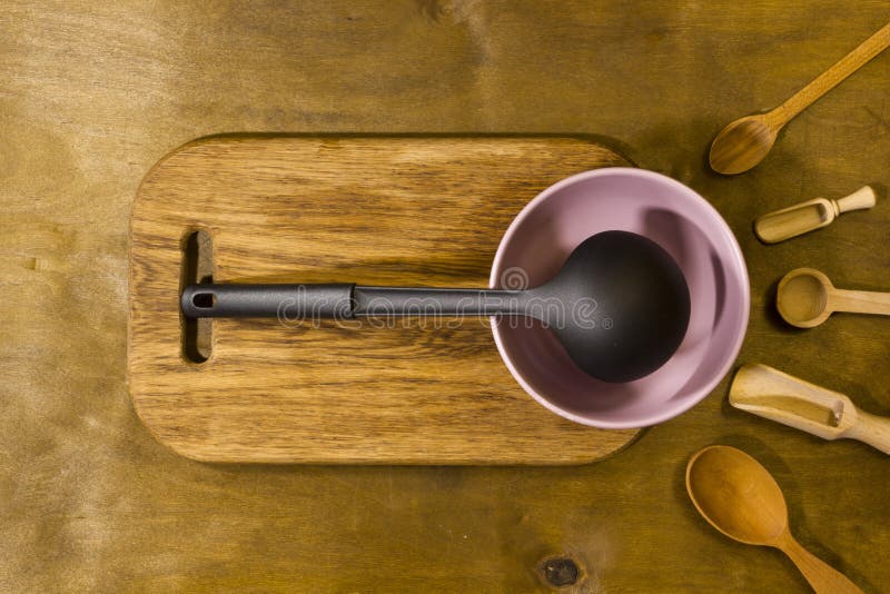 Kitchen Utensils on the Table Stock Image - Image of table, retro ...
