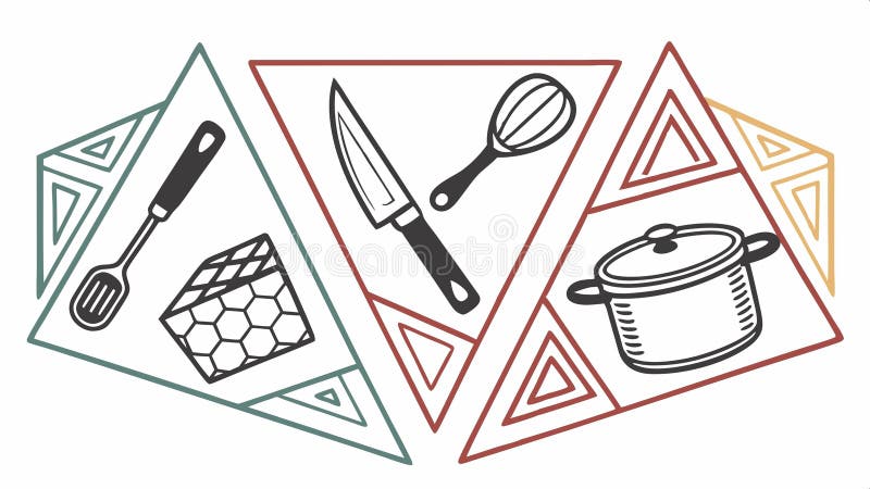 Kitchen Utensils Triangle, Cooking Tools Vector Design Generative AI ...
