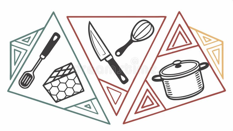 Kitchen Utensils Triangle, Cooking Tools Vector Design Generative AI ...