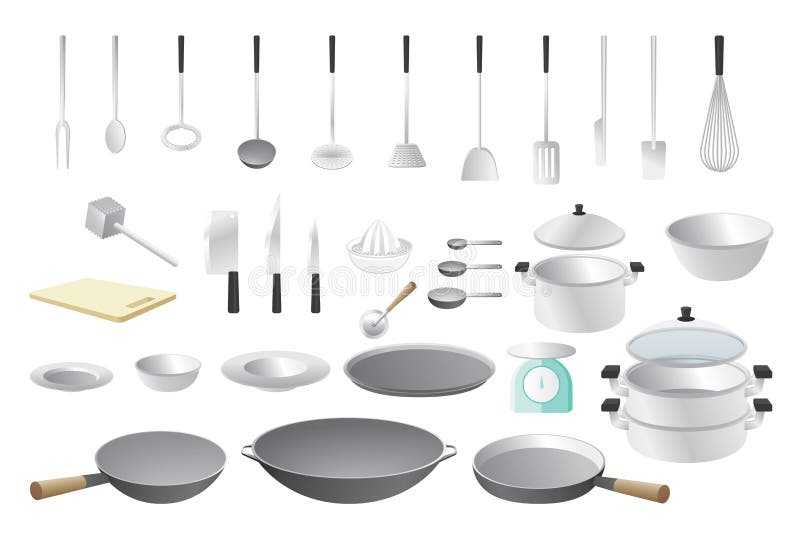 Kitchen Utensils Set stock vector. Illustration of scissor - 18533103