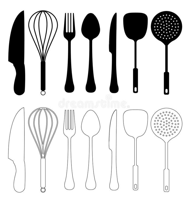 Kitchen utensils stock vector. Illustration of cook, fork - 31239802