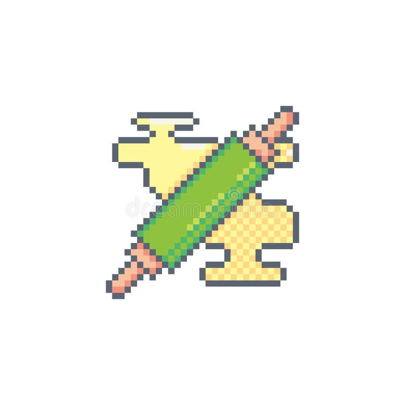 Pixel Art Rolling Pin Icon. Stock Vector - Illustration of games ...