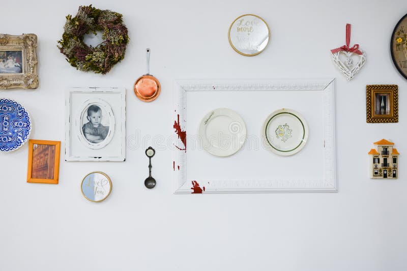 Kitchen Utensils on the Wall. Place for Kitchen Utensils Editorial ...