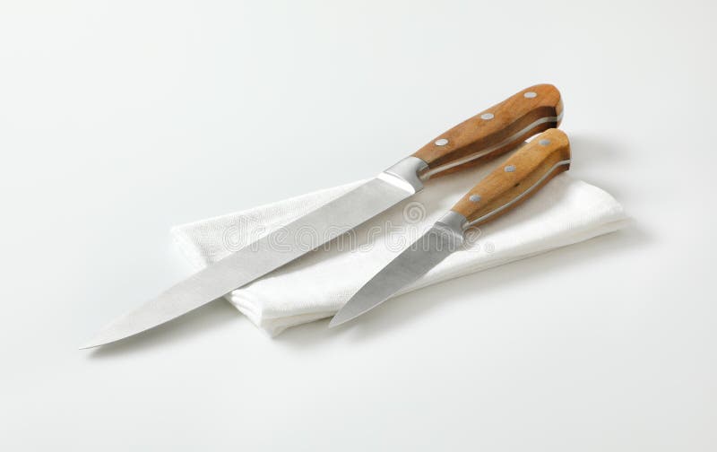 Two sharp kitchen knives stock photo. Image of view - 170082134