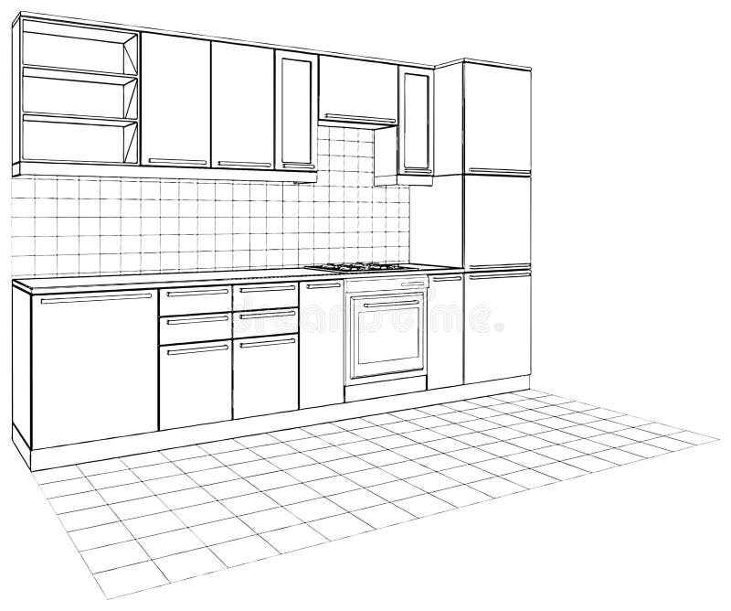 Kitchen Vector 04 stock vector. Illustration of luxurious - 16772107