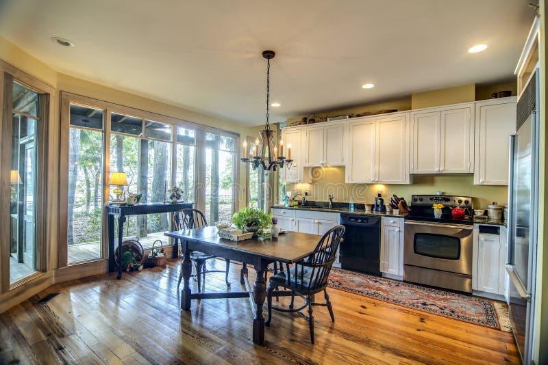 Kitchen with view windows stock image. Image of decorating - 35306713