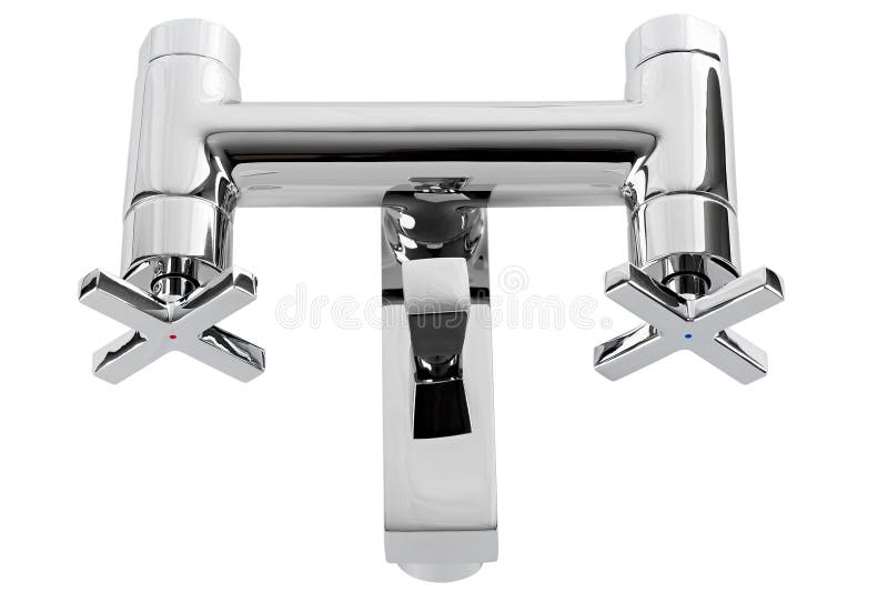 The Kitchen Water Crane is Isolated on White Background Stock Image ...